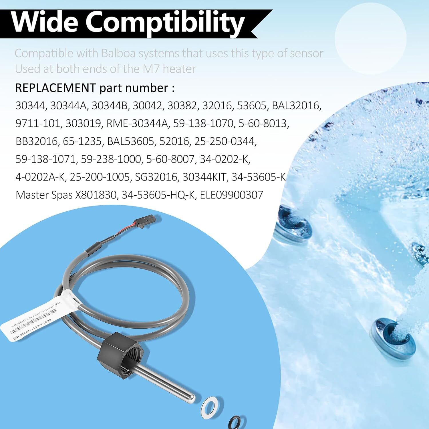 M7 Sensor Kit Temp/High Limit Replacement for Balboa 32016 30042 30344 ...