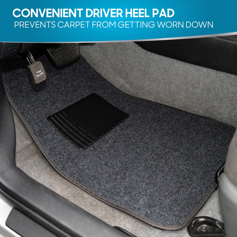 Car Carpet Floor Mats 4 Piece Vinyl Heel Pad Rug for Sedan & SUV Car ...
