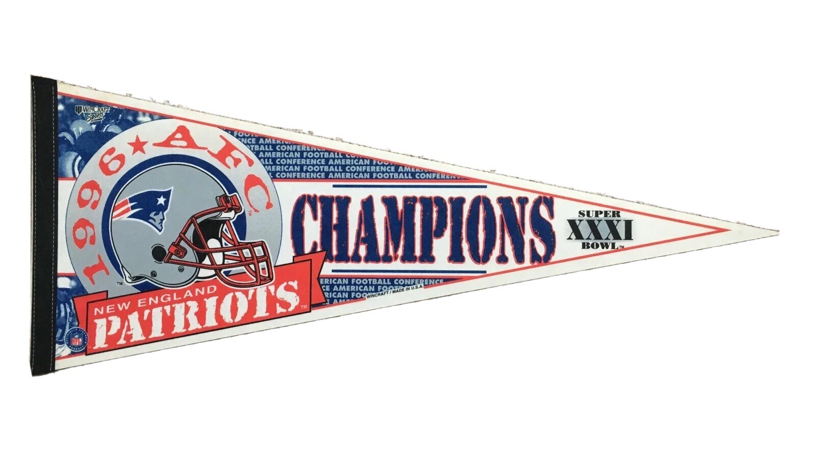 1996 AFC Champions New England Patriots Super Bowl XXXI Full Size ...