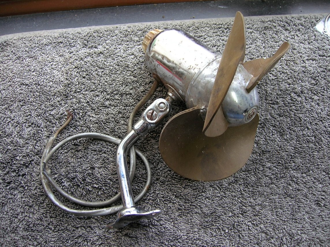 6V BEHR CHROME QUIRL DASH FAN KDF VW SPLIT OVAL BUG BUS PORSCHE 356 ...