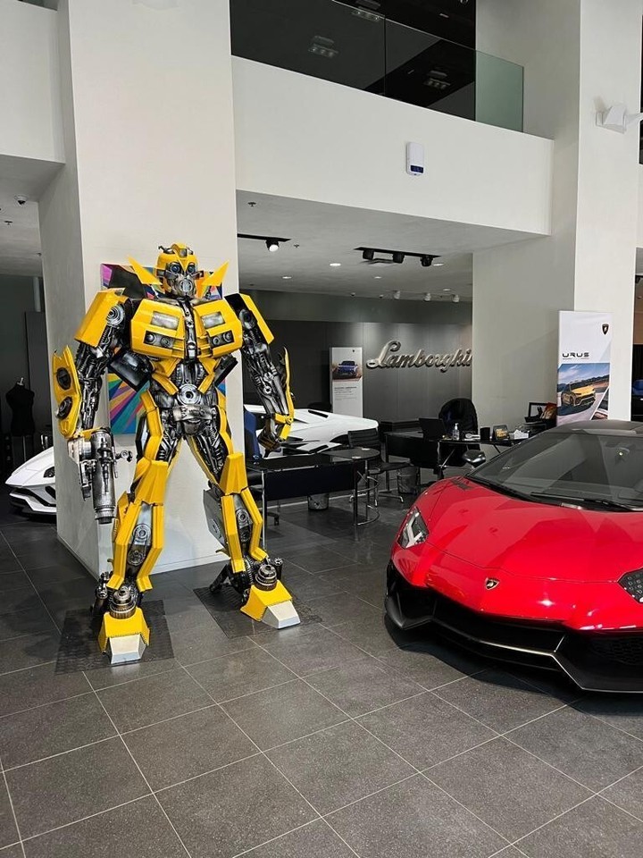 Life Size 7.5 ft. TRANSFORMER BUMBLEBEE Sculpture Made from REAL CAR ...