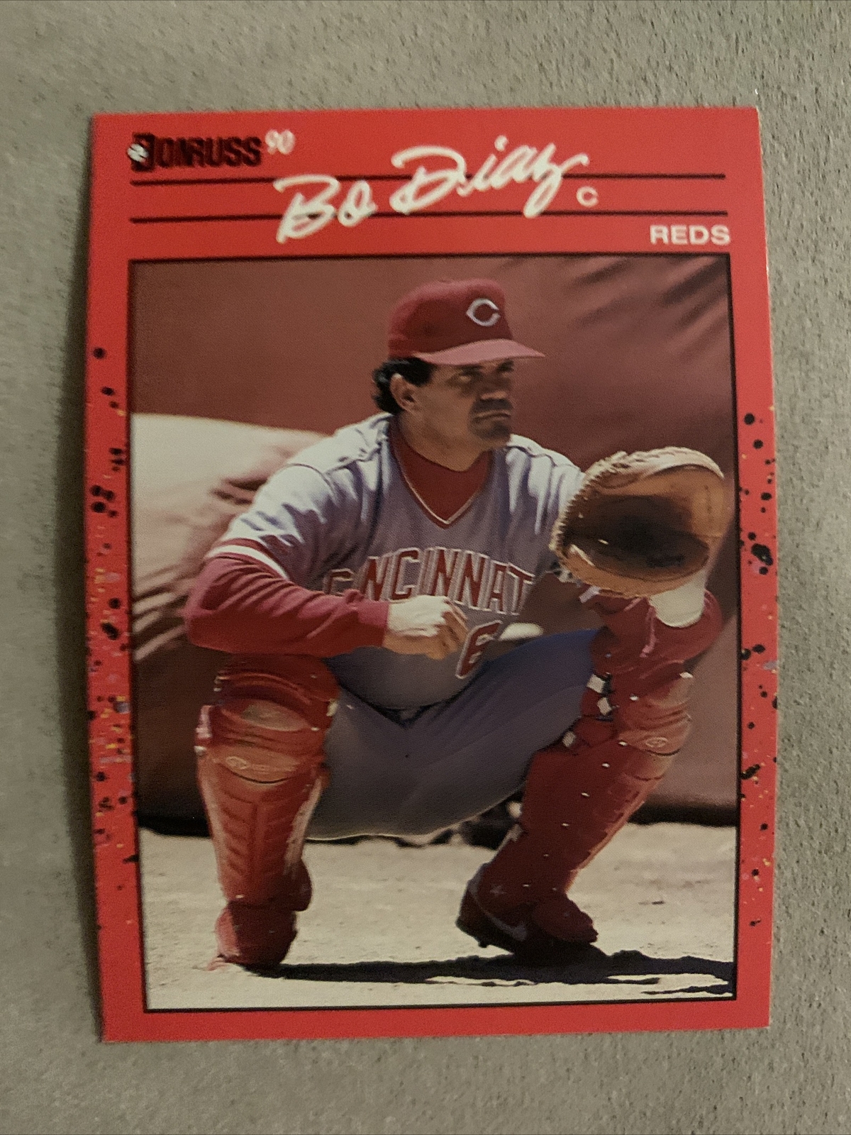 1990 Donruss Baseball Card #139 Bo Diaz Cincinnati Reds NmMt Free Ship ...