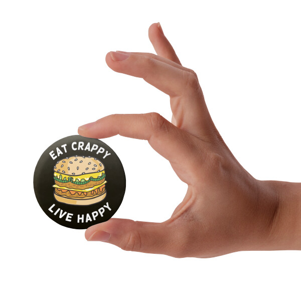 Funny Hamburger Junk Food Fridge Magnet - Eat Crappy Live Happy | eBay
