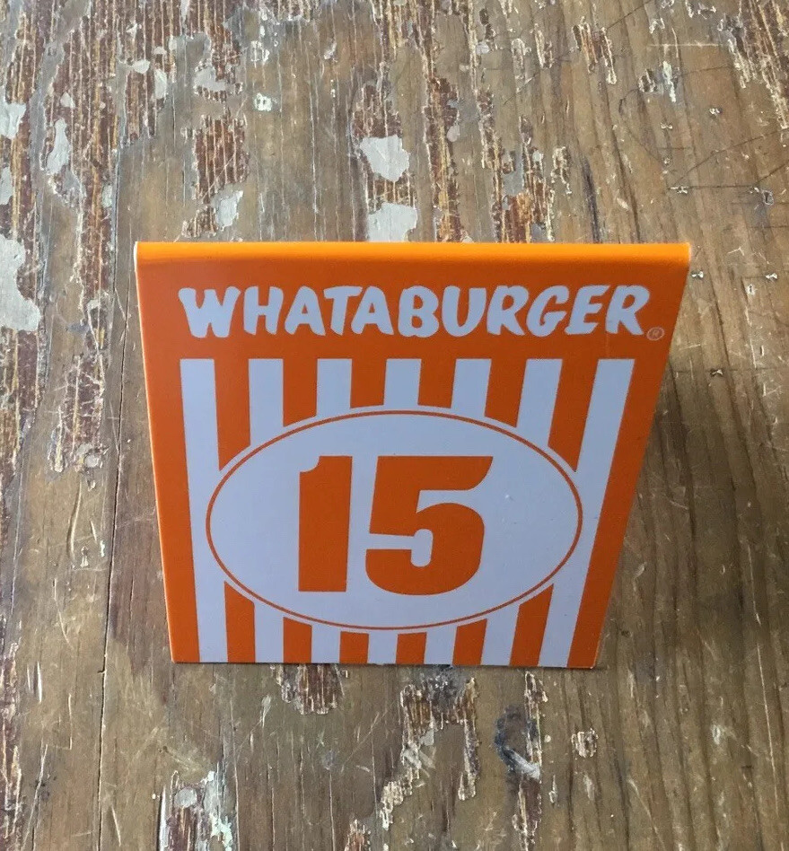Whataburger Table Tent Number 15 Famous Burgers | eBay