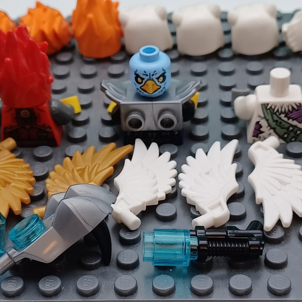 Lego Legends Chima minifigure Pieces LOT Helmets Heads Torsos Wings ...
