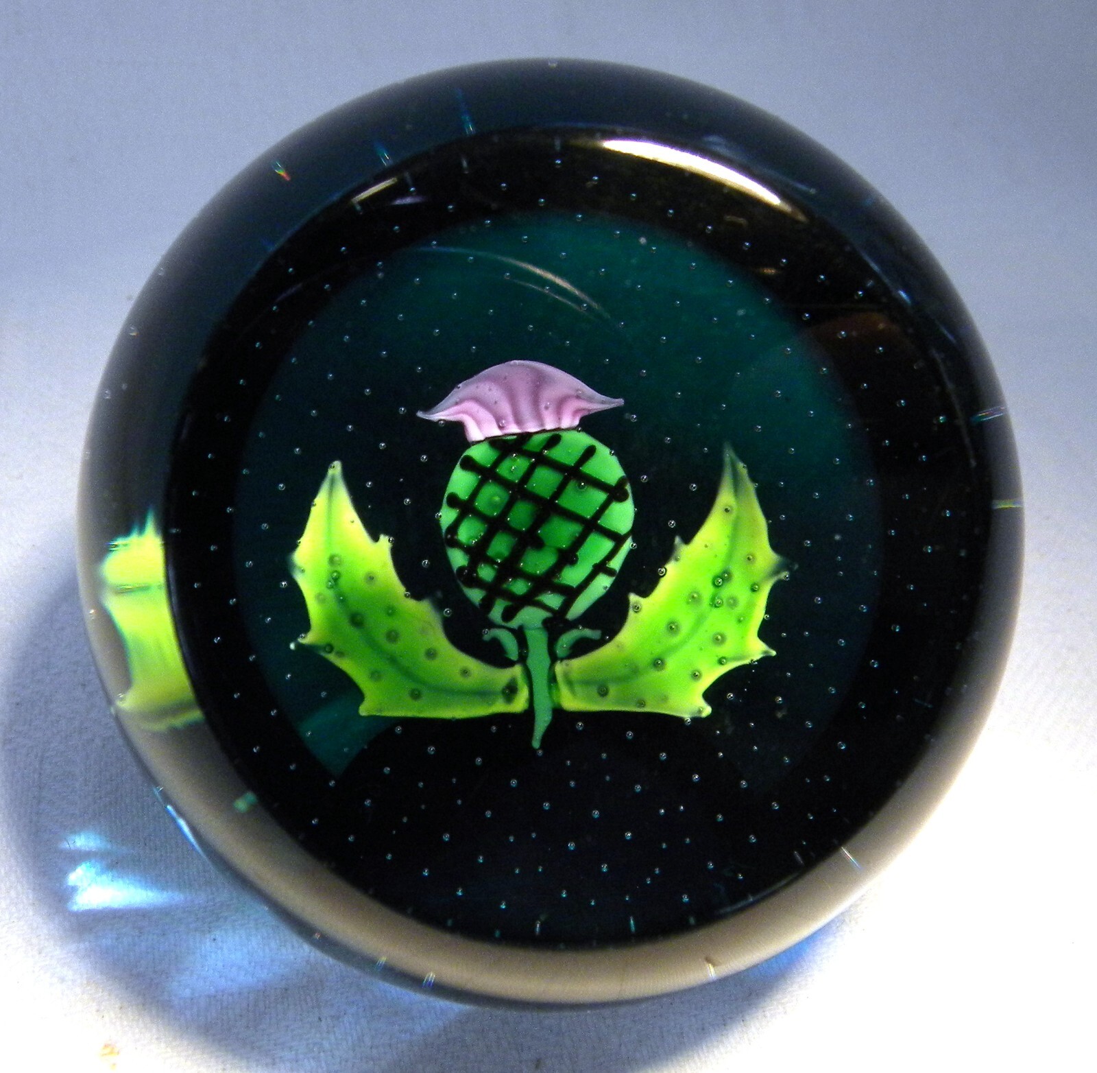 CAITHNESS GLASS PAPERWEIGHT ALBA SCOTLAND THISTLE 2001 | eBay UK
