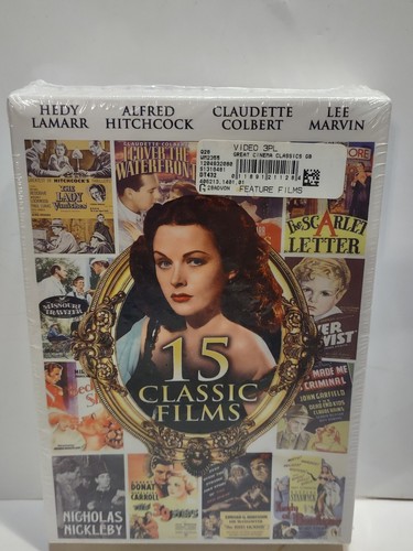 New 2 DVD set, 15 classic films, sealed, Hitchcock, Lee Marvin, Hedy ...