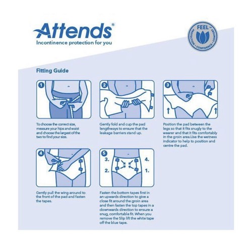 4 Packs of Attends Slip Regular Plus 10 Large 60 Slips Nappy Pads ...