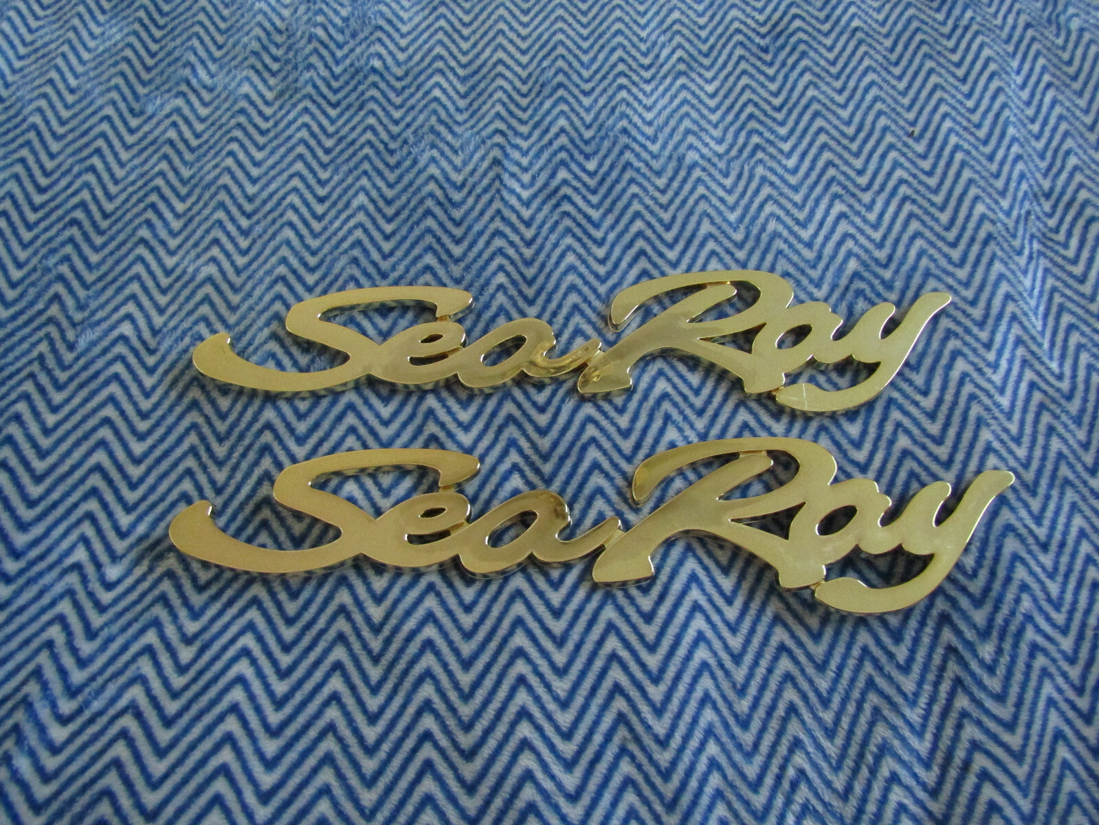 SEARAY SEA RAY BOAT MARINE SUNDANCER GOLD SCRIPT LOGO EMBLEMS SET OF ...
