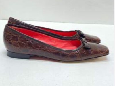 Judith Lieber Embossed Croc Pumps Size 8 | eBay