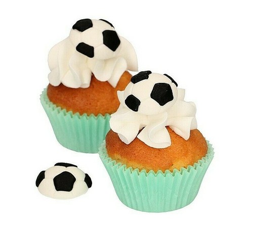Sugar Footballs Edible Fifa Birthday Cake Cupcake Toppers 8 Pack 2cm ...