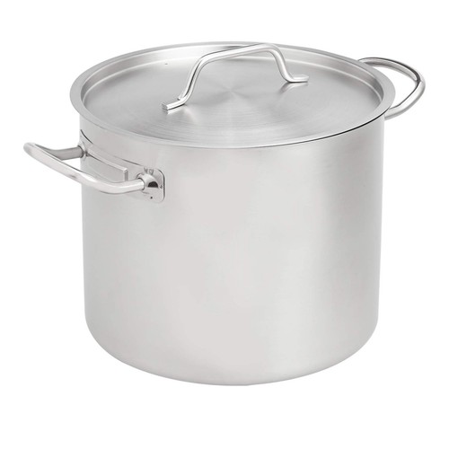 Basics 12 quarts Stainless Steel Aluminum-Clad Stock Pot with Cover ...