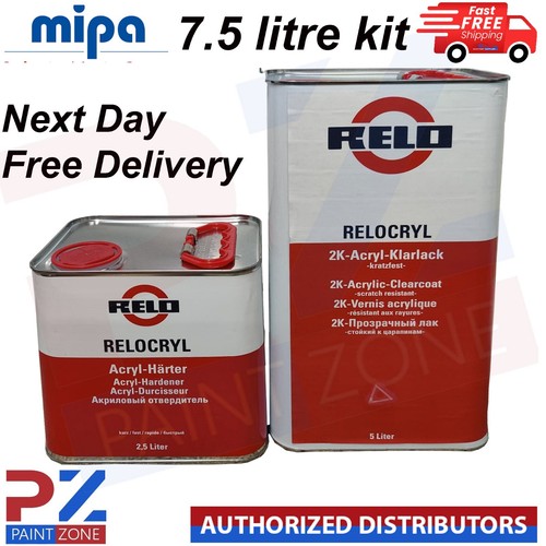 MIPA RELOCRYL 2K ACRYLIC 2K CLEARCOAT LACQUER WITH FAST HARDENER 7.5 ...