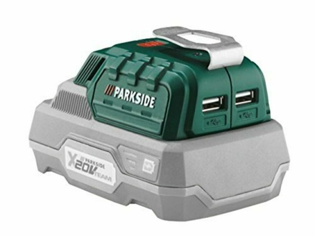 Parkside 20v Battery Power Adapter 2.4a USB Charger LED Torch PAA 20-li ...