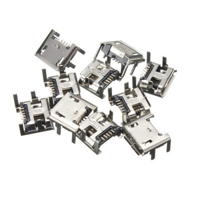 10Pcs Micro USB Type B Female Socket 4 Vertical Legs fixed Solder ...