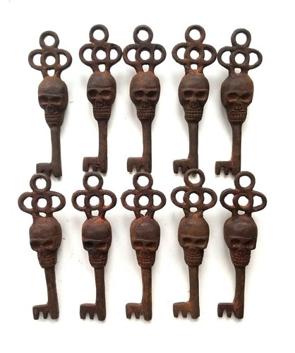 Victorian Skull Key Vintage Antique Style cast Iron Skeleton Key lot of ...