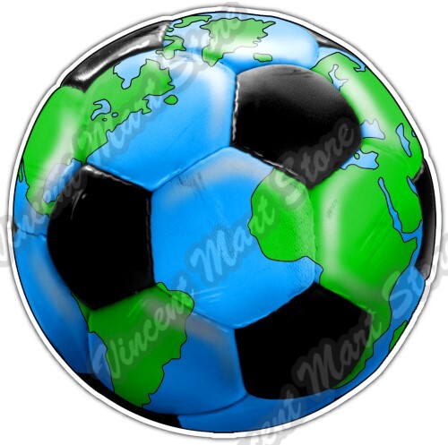World Ball Soccer Ball Sport Football Earth Car Bumper Vinyl Sticker ...