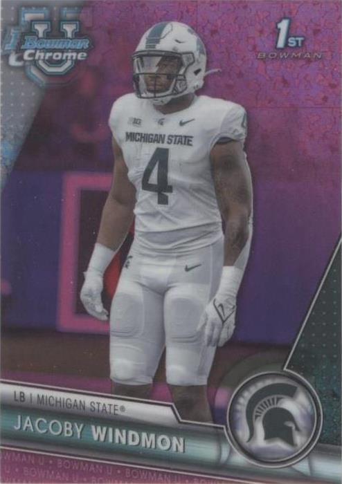 2023 Bowman University Chrome - Jacoby Windmon #175 Fuchsia Mini ...
