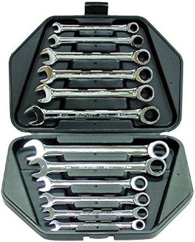 Signet Tools 12 Piece Combination Ratchet Spanner Set Metric 8 - 19mm ...
