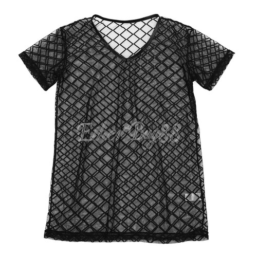 Muscle Comfy Mesh Net Fishnet Sheer Mens Vest Sleeveless Shirt Tank ...