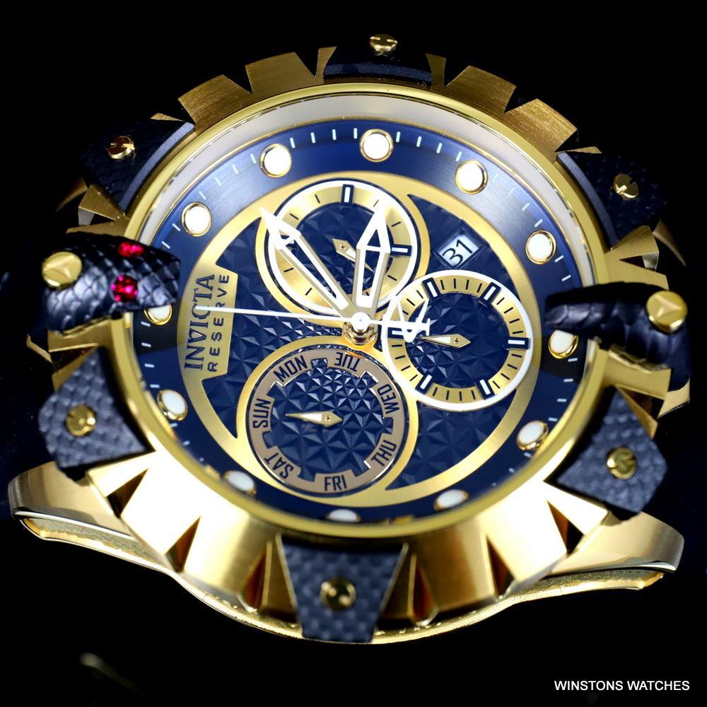 Invicta Reserve Venom Viper Swiss Chronograph Quartz 52mm Black Gold ...