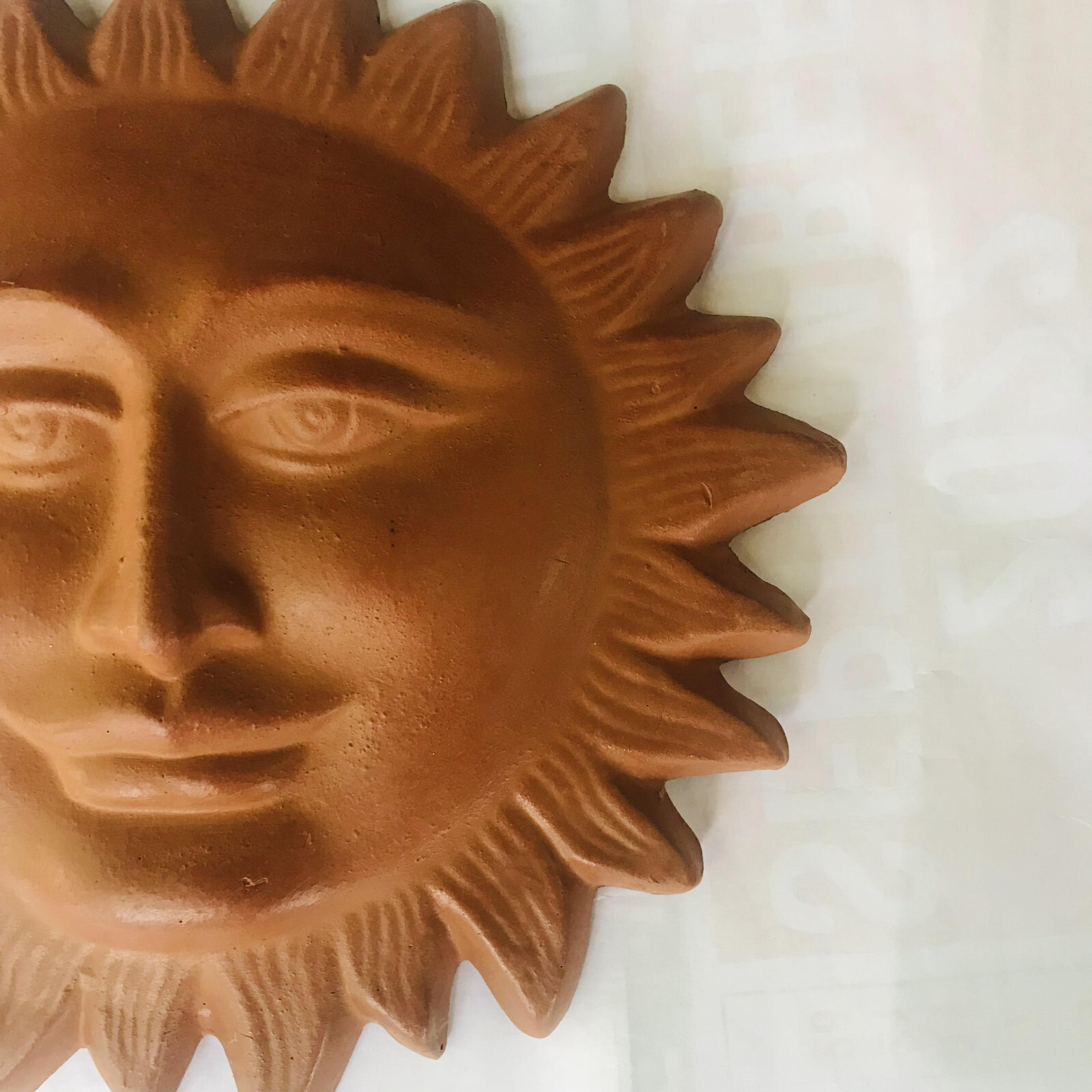 Terracotta Sun Face Clay Handmade Sculpture Hanging Wall Art Home Decor ...