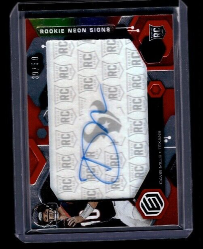 2021 Elements Football Davis Mills TEXANS #RNS-DMI Rookie RC Neon Signs ...
