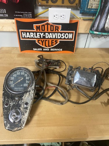 Harley Davidson Original Panhead Police Special 2 light Dash Complete ...