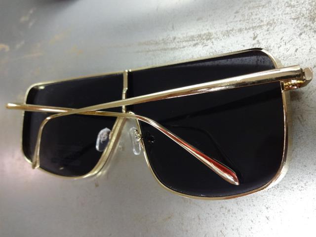 Men or Women OVERSIZED MODERN RETRO SHIELD Style SUNGLASSES Gold Frame ...