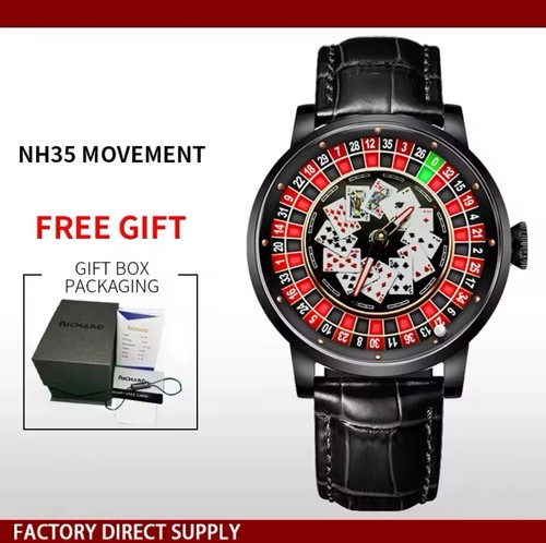 2024 PINDU Luxury Men's Automatic Watch 5ATM Casino Tourbillon Rotating ...