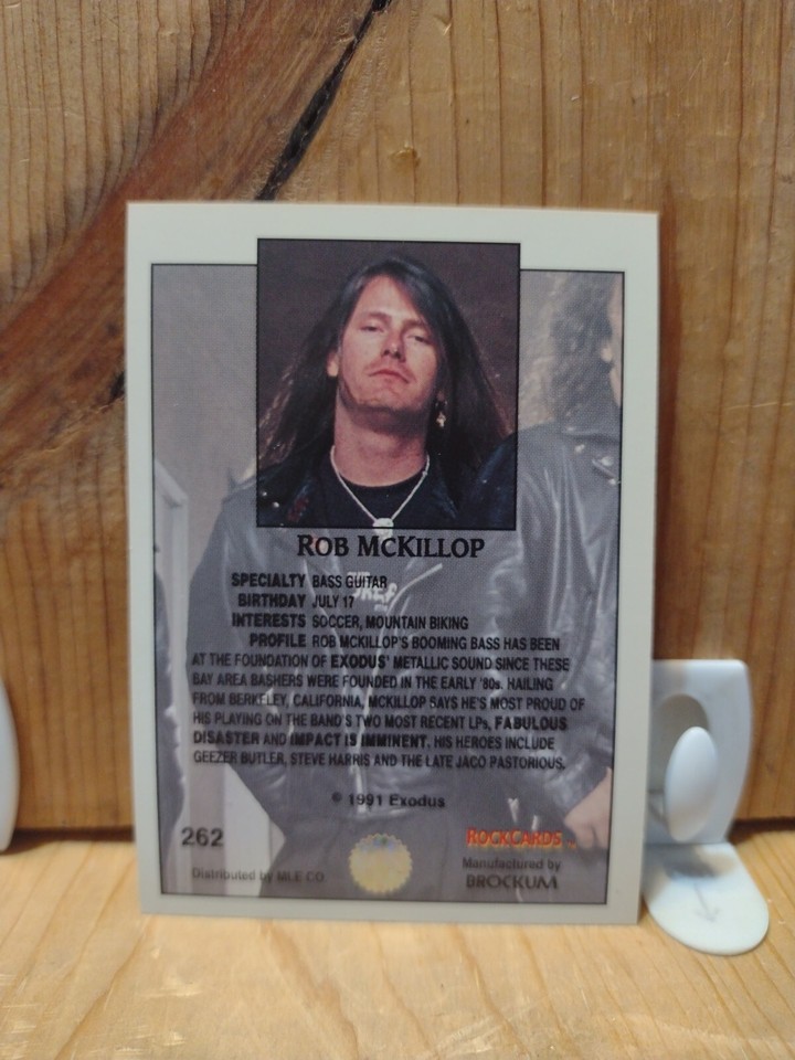 1991 Brockum Rock Cards: BAND: EXODUS. #262. ROB MCKILLOP. RC1 | eBay