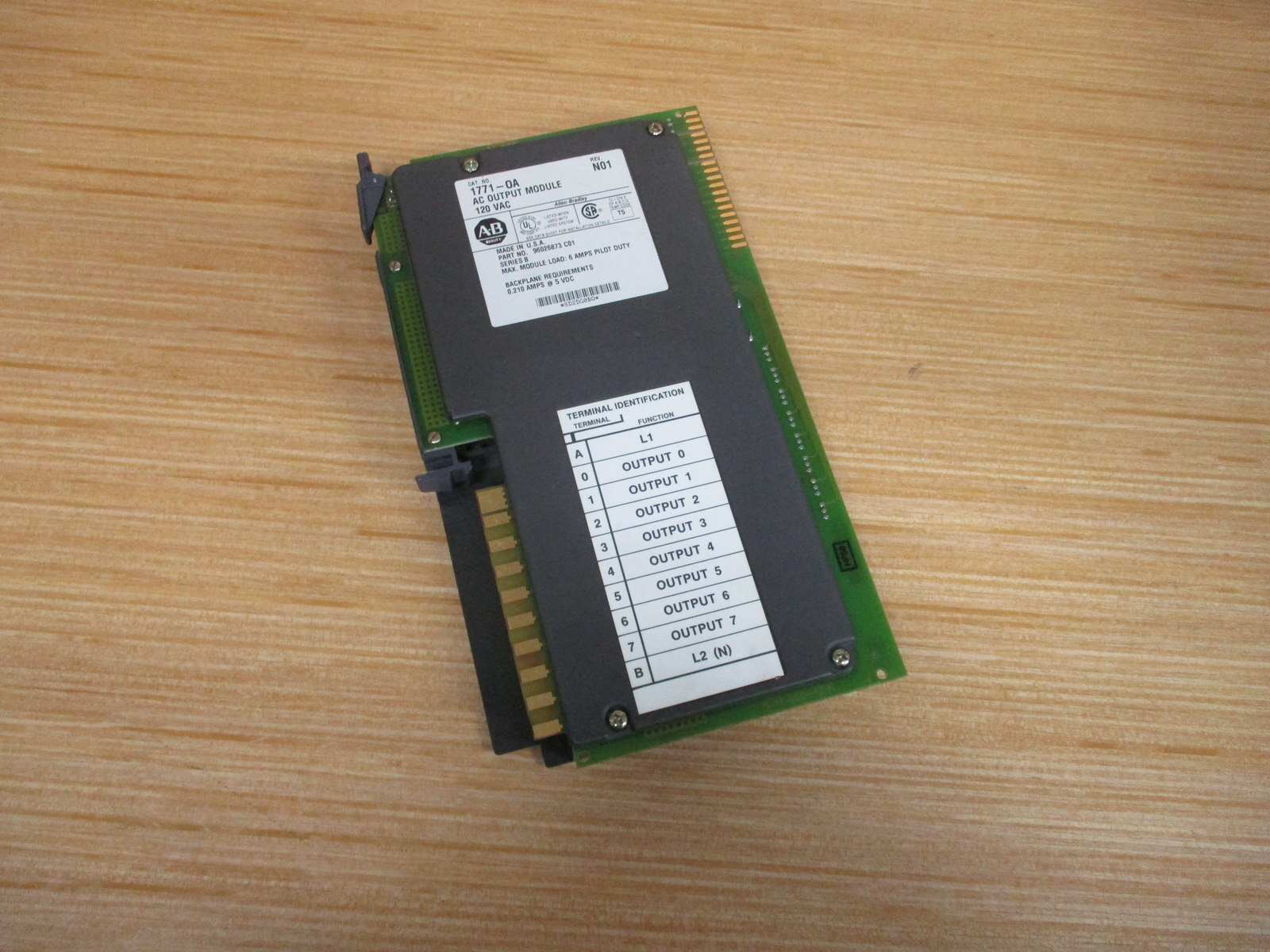 Allen Bradley 1771-OA Module 1771-0A Ser.B,Rev.N01,96026873 C01 ...