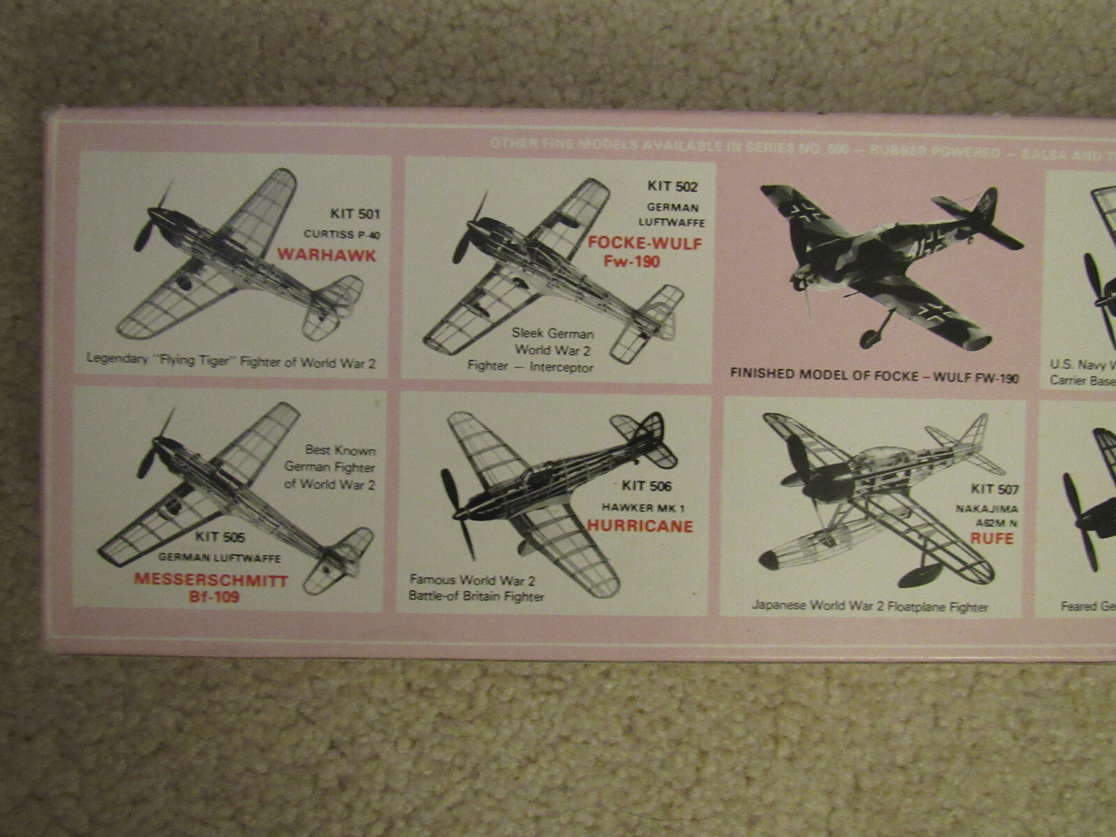 1976 Guillow's German WWll Focke-Wulf FW-190 Balsa Wood Flying Model ...