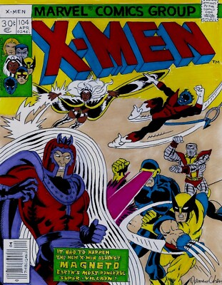 THE UNCANNY X-MEN # 104 COVER RECREATION 1ST STAR JAMMERS ORIGINAL ...