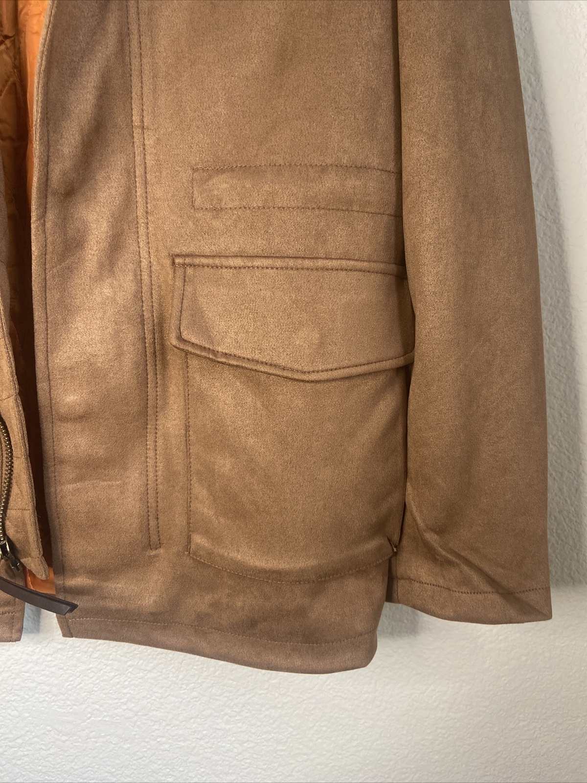 New Mens Robert Graham Gentleman Suede Cargo Field Jacket Coat Cognac ...
