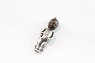 Sterling Silver Vintage WW1 Fumsup Charm Wooden Head Articulated (2g ...