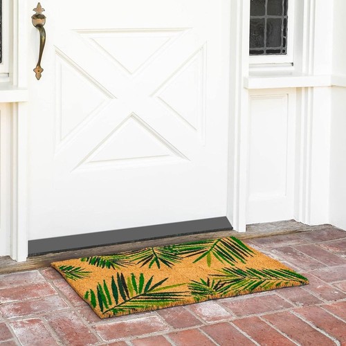 Juvale Tropical Welcome Mat for Outdoor Entrance, Coco Coir Palm Leaf ...
