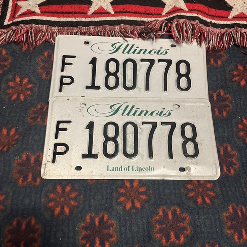 illinois license plates pair | eBay