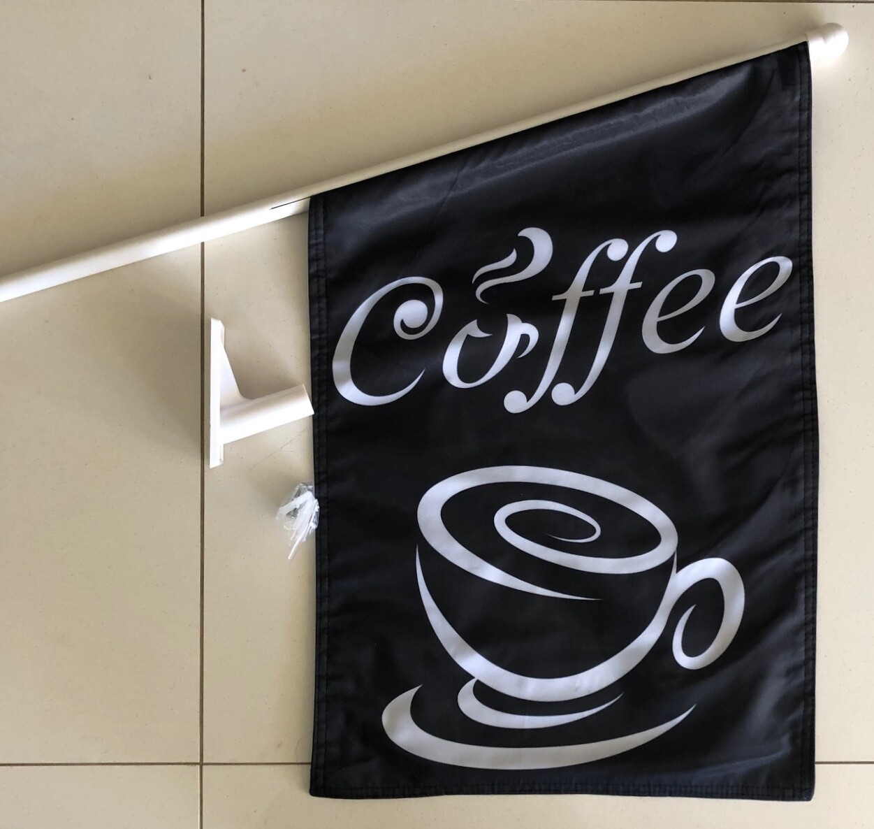 Black Coffee Wall Flag Heavy Duty Double Sided Coffee Flag With Full ...