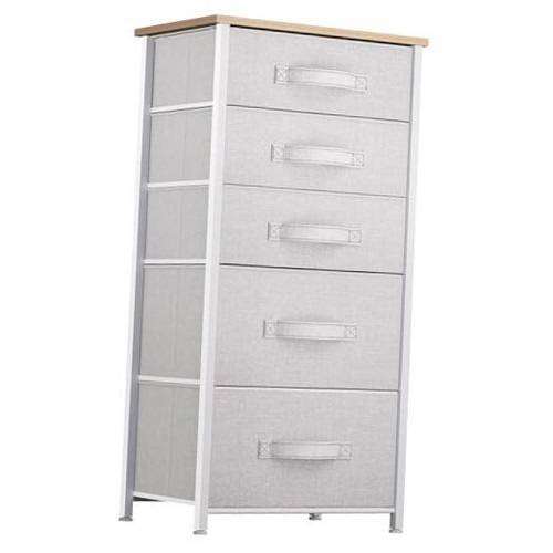 5 Drawers Dresser, Vertical Fabric Storage Tower Organizer Unit for ...