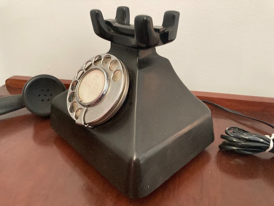 Vintage GEC Style Pyramid Telephone Bakelite Rotary Desk Phone ...