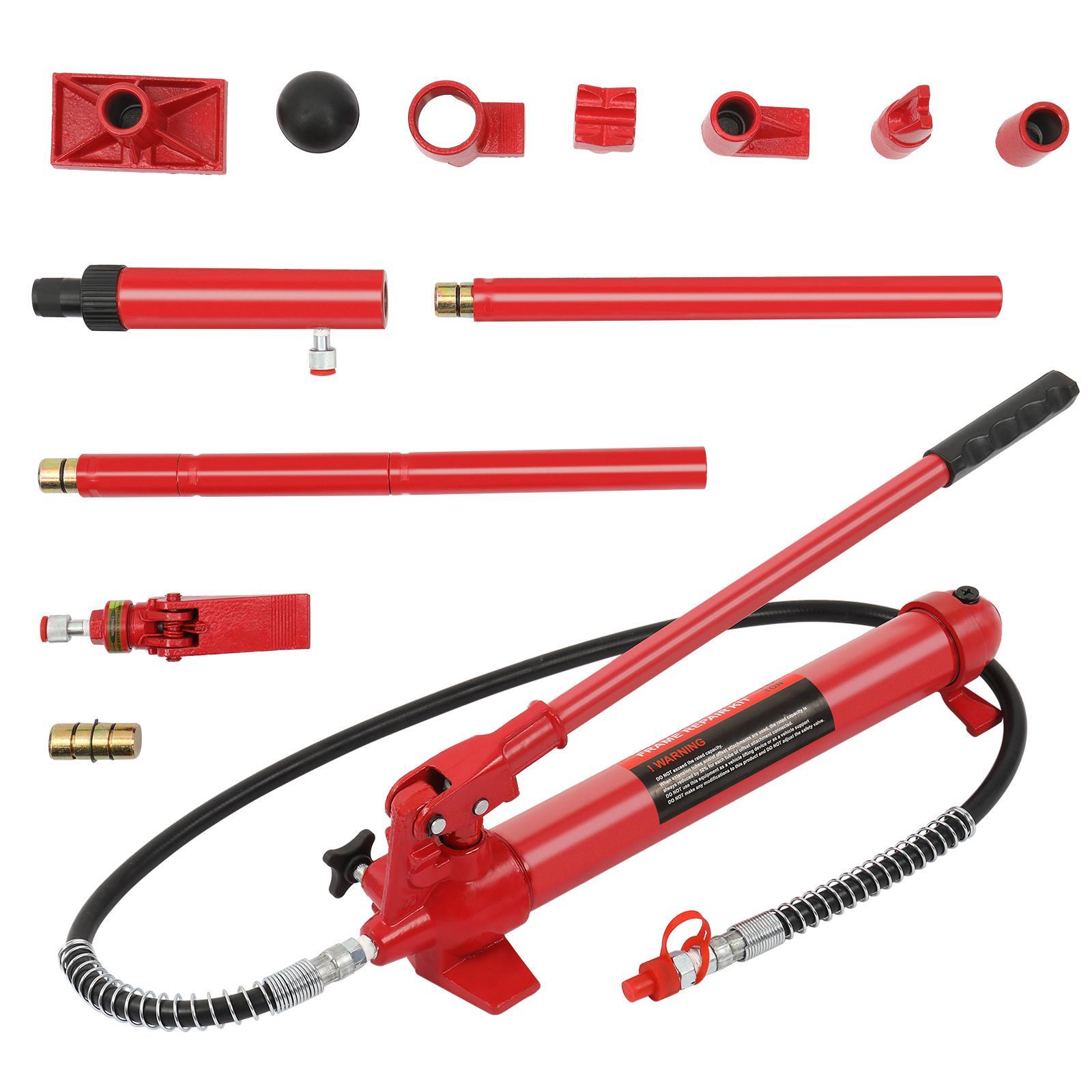 10 Ton Heavy Duty Auto Body Frame Porta Power Hydraulic Jack Repair Kit ...