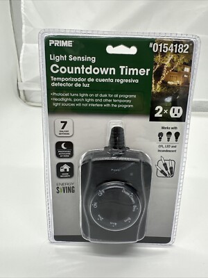 Prime Light Sensing Countdown Timer 7 On/Off Settings Energy Saving ...
