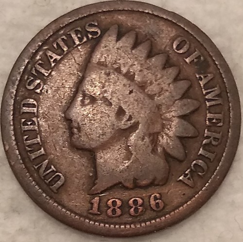 1886 Indian Head Cent Penny Grading G Type 2 - 1C - semi key date ...
