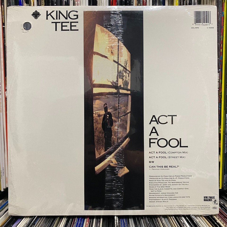 KING TEE - ACT A FOOL / CAN THIS BE REAL? (12") 1989!! RARE!! DJ POOH ...