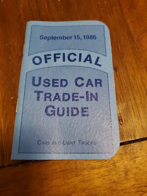 Sept 15 1986 NADA Official Used Car Trade In Guide Book Cars Light ...