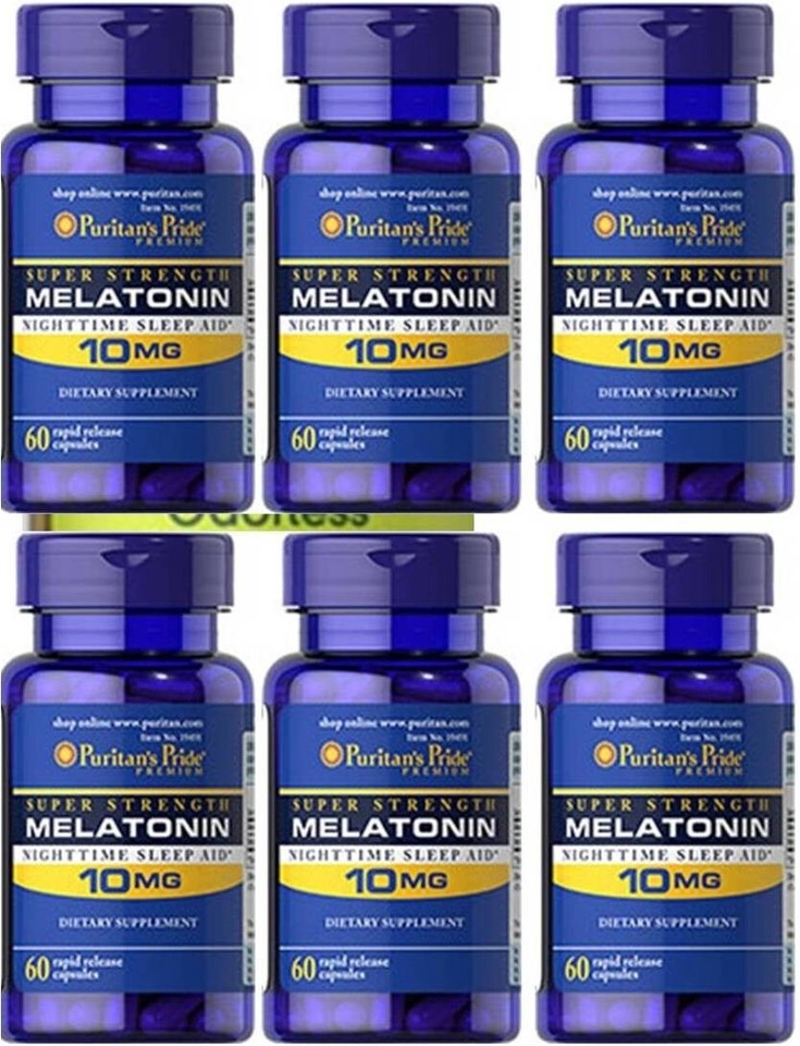 Melatonin 10Mg 3 Bottles X 60 = 180 Rapid Release Capsules Total made ...