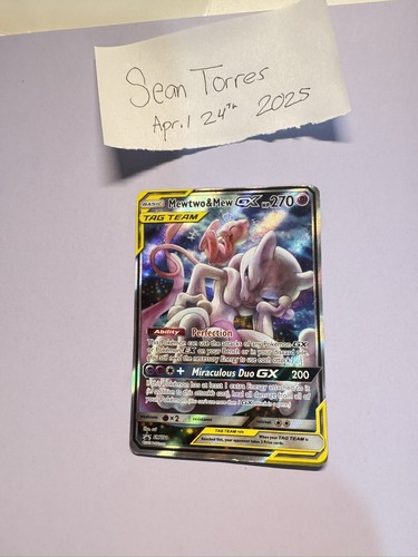 Mewtwo & Mew GX SM191 Sm Promos Holo LP CREASE- Pokemon Card TCG | eBay