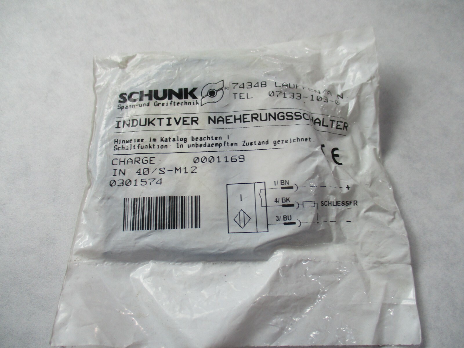SCHUNK 0301574 Proximity Sensor No P in 40/s for sale online | eBay