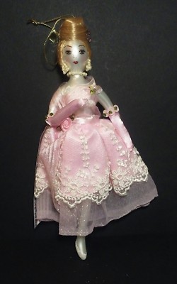 Beautiful Hand Blown/Painted Glass Fancy Lady in PINK GOWN Hanging ...